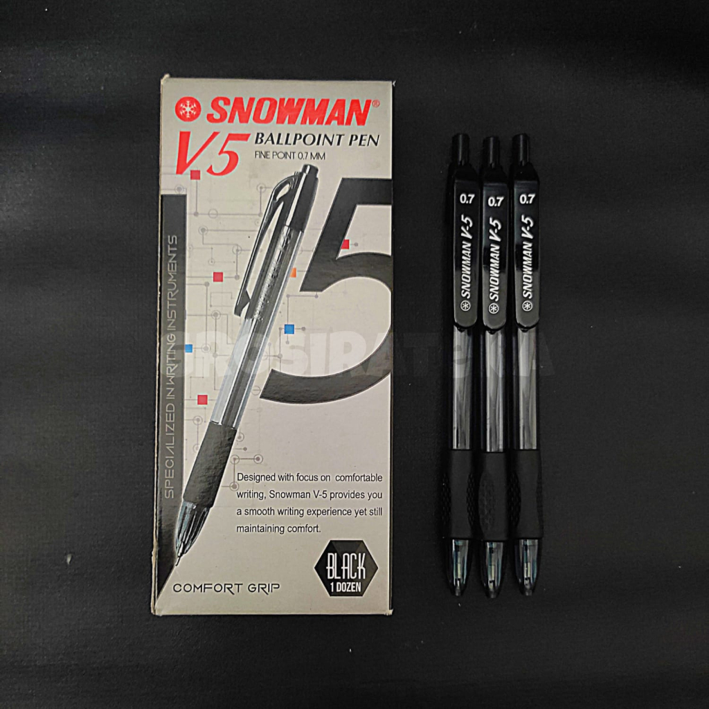 Jual BALLPOINT, BOLPEN, POLPEN, PULPEN V5 SNOWMAN HITAM | Shopee Indonesia