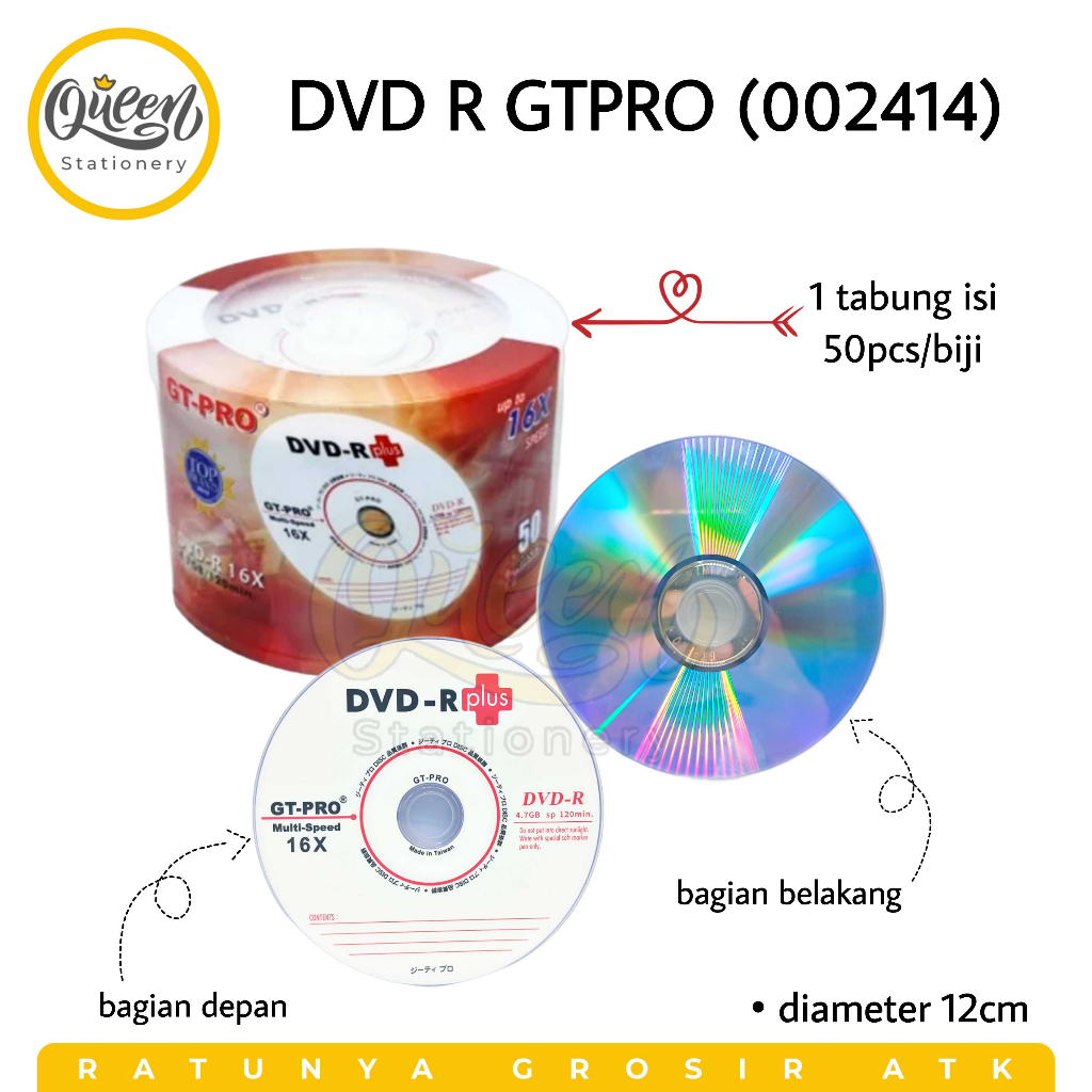 Jual 1 PCS DVD R GTPRO KASET DISK KOSONG BLANK DVD (002414) | Shopee ...