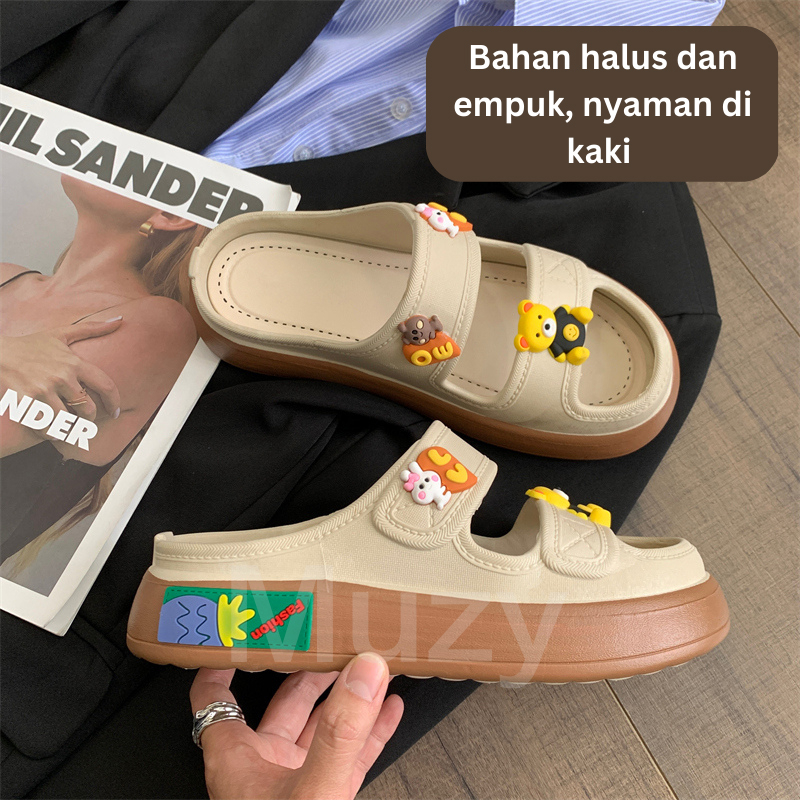 Jual Muzy Sendal Wedges Karet Empuk Sendal Selop Wanita Hak Tinggi ...