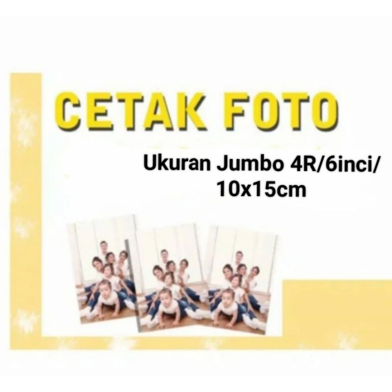 Jual Cetak Foto Jumbo 4R/6inci/10x15cm (6pcs Cetak foto Reguler ...