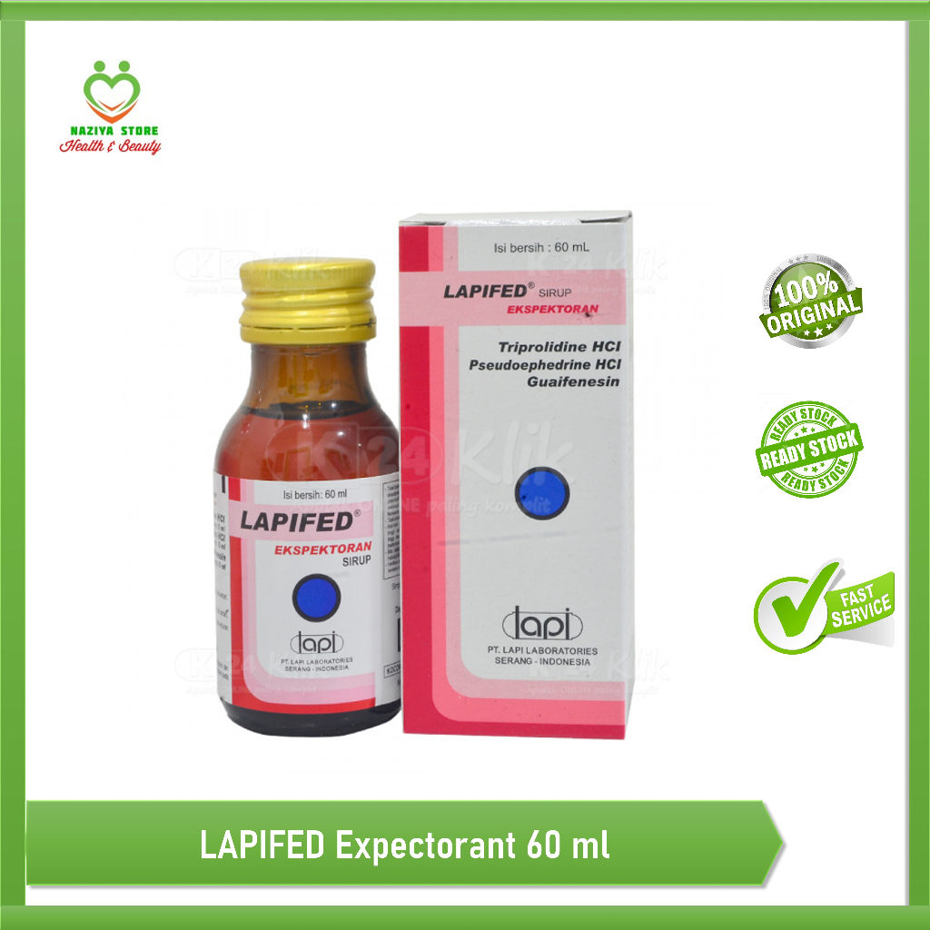 Jual LAPIFED EXPECTORANT SIRUP Obat Batuk,Pilek,Flu,Bersin Bersin ...