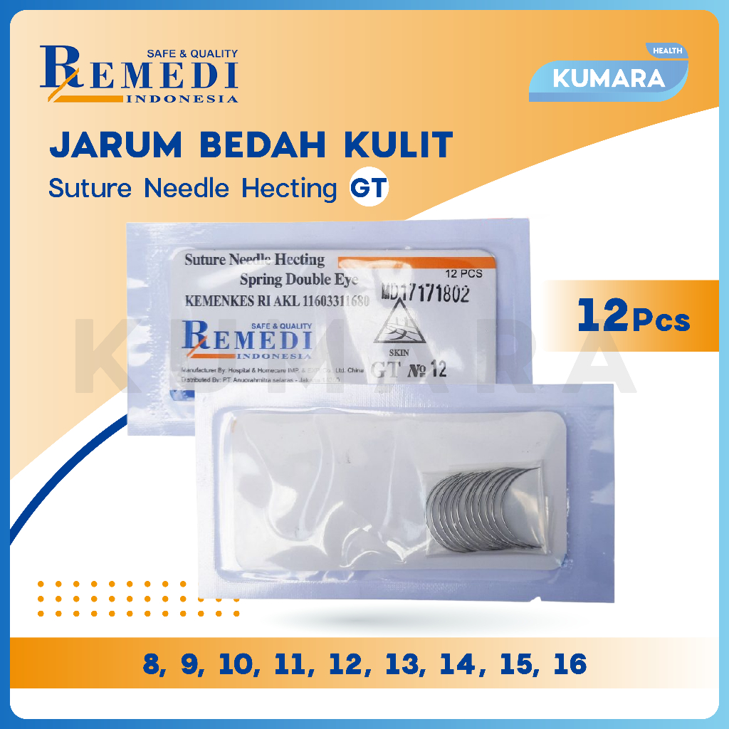 Jual REMEDI - Suture Needle Hecting GT Kulit Pack isi 12's | Shopee ...
