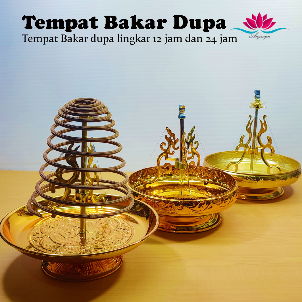 Jual Tempat Bakar Dupa / Hio Lingkar 12-24 jam Kuningan Emas Tebal ...