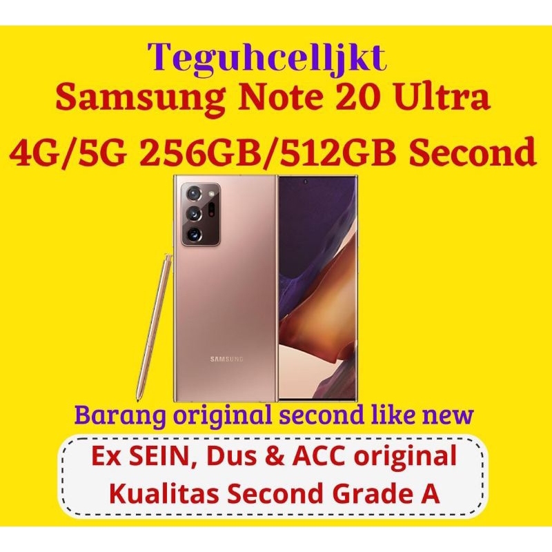 Jual Samsung Galaxy Note 20 Ultra Second 4G/5G 256GB/512GB | Shopee ...