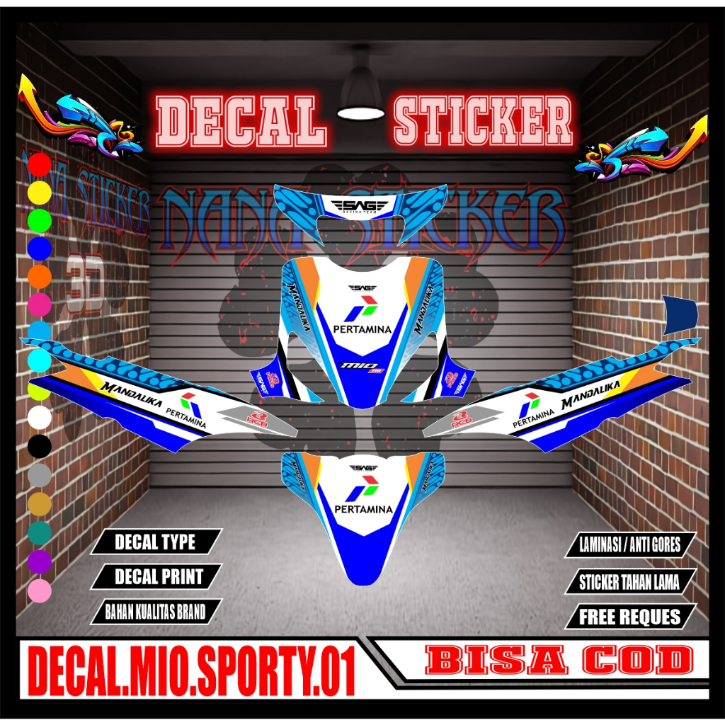 Jual DECAL Sticker YAMAHA MIO SPORTY VARIASI Sticker Full Body code 01 ...
