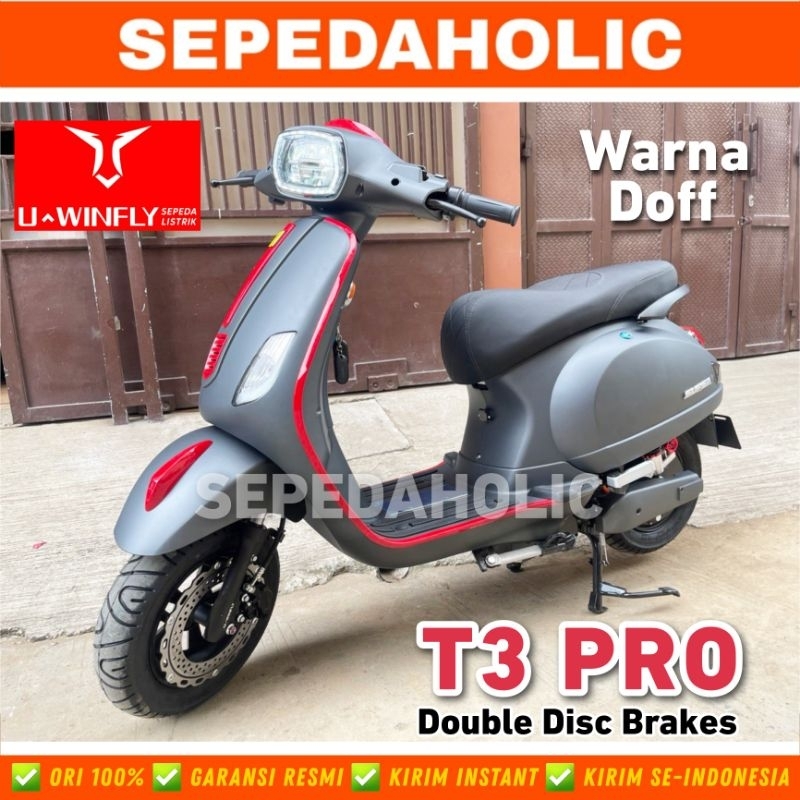 Jual Sepeda Motor Listrik UWINFLY T3S PRO Double Disc Brakes 1200 Watt | Shopee Indonesia