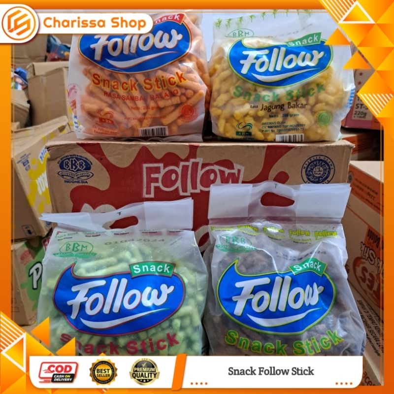 Jual Snack Follow Stick / Snack Rasa Balado Jagung Bakar Pandan Coklat ...