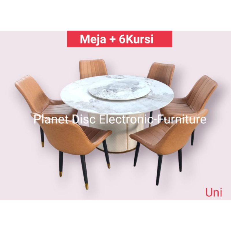 Jual Meja Makan marmer 6kursi 135cm Dining set Dining table meja batu ...