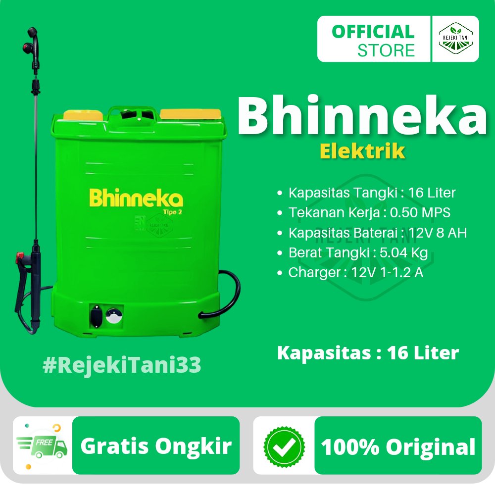 Jual Tangki Semprot BHINNEKA 16 Liter Sprayer BINEKA Elektrik SNI ...