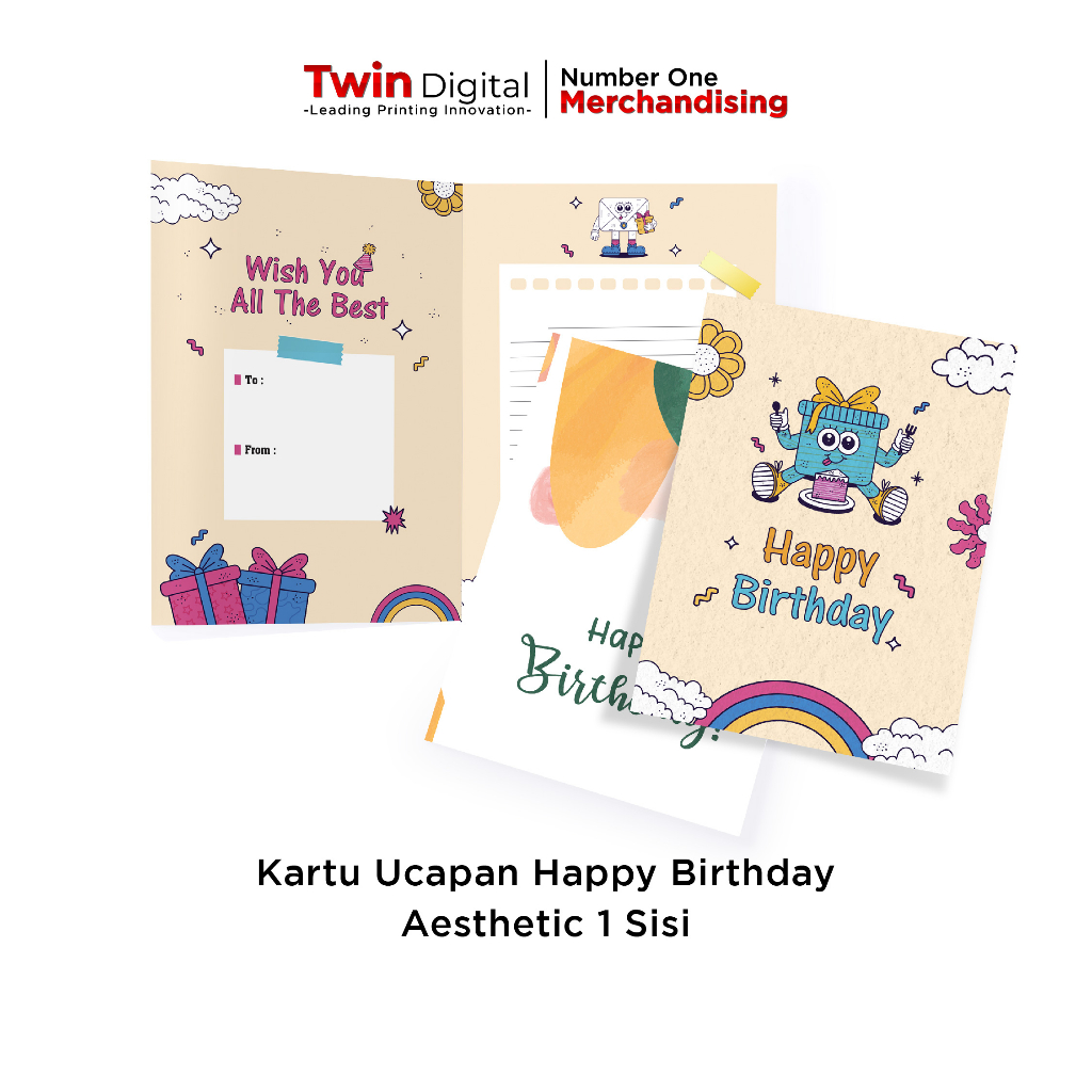 Jual Twindigital Custom Kartu Ucapan Selamat Ulang Tahun Greeting Card