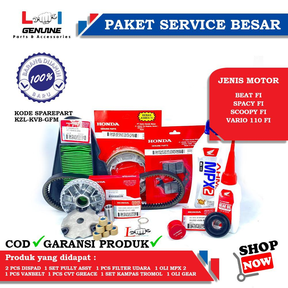 Jual -LOI- PAKET SERVICE BESAR MPX 2 & SPX 2 SET AHM GEAR, KAMPAS REM BEAT FI/SCOOPY FI, FILTER ...