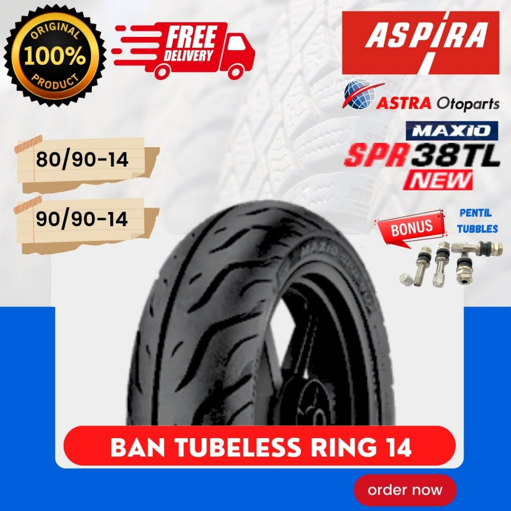 Jual [READY COD] BAN ASPIRA TUBELESS / BAN TUBLES ASPIRA MAXIO SPR38 TL RING 14 / BAN LUAR ...