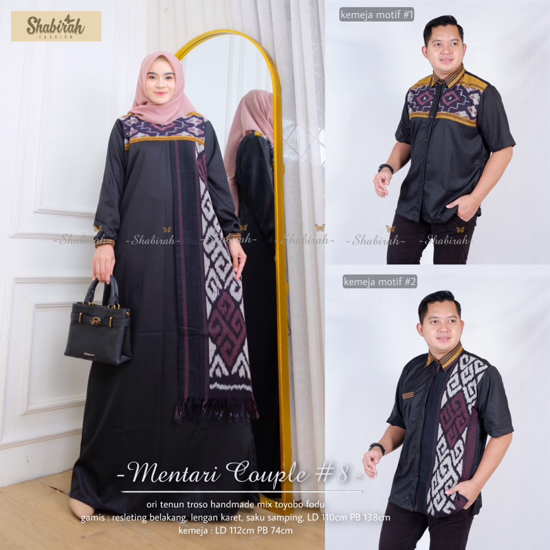 Jual terbaru - MENTARI COUPLE / gamis tenun kombinasi polos / gamis ...