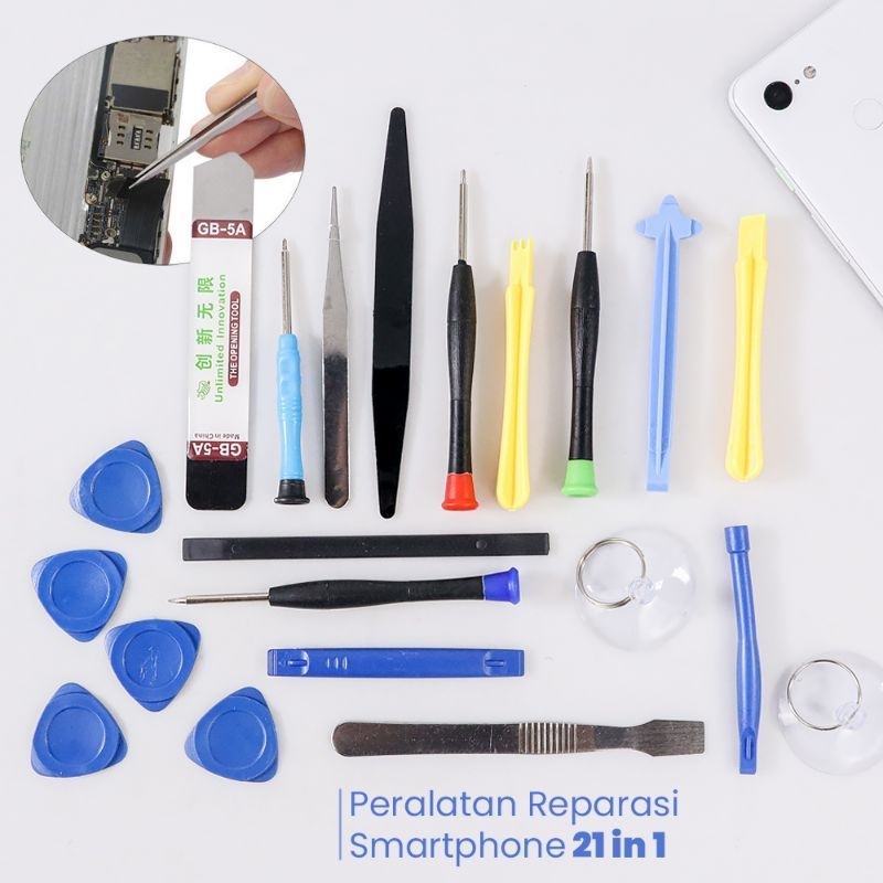 Jual Peralatan Servis Hp 21 in 1 Reparasi Smartphone Repair Tools Set ...