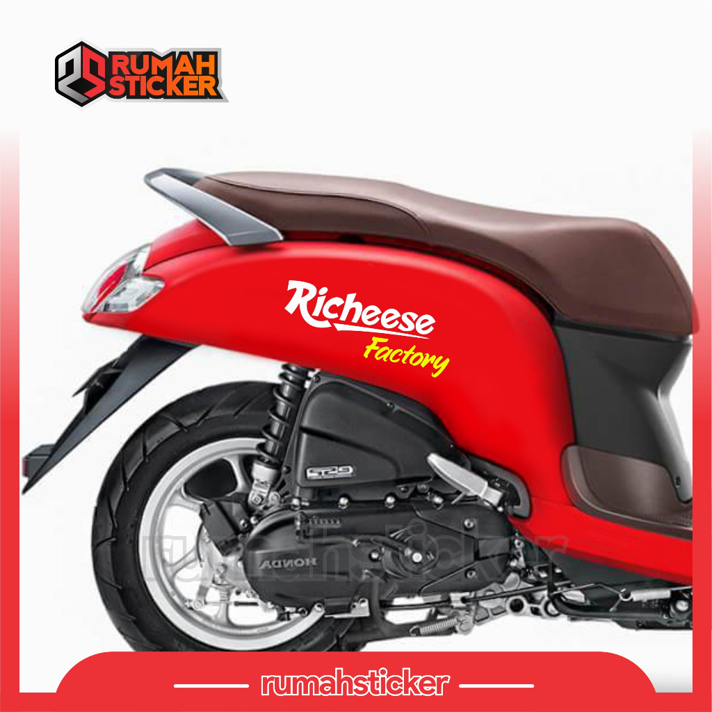 Jual STICKER STICKER CUTTING LOGO RICHEESE FACTORY VESPA SCOOPY GENIO ...
