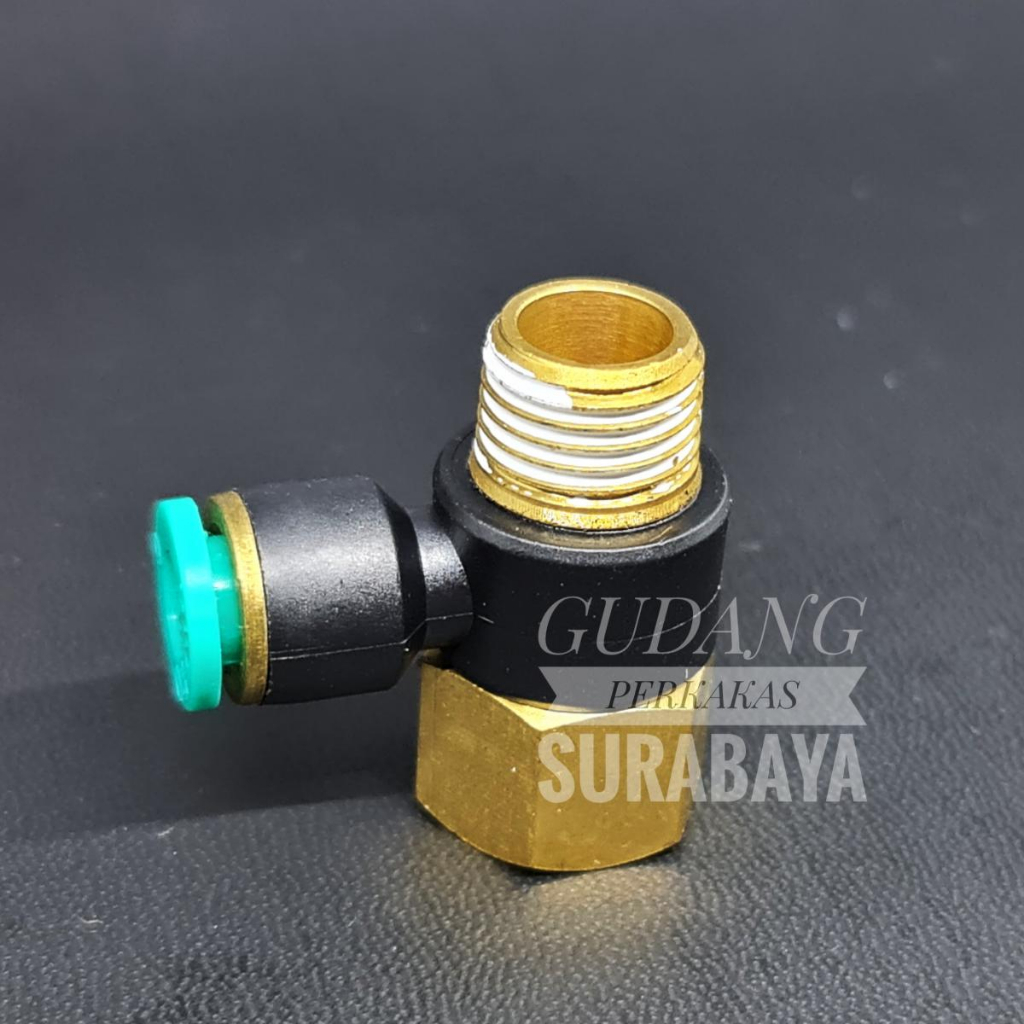 Jual FEMALE BANJO FITTING 6 mm SELANG PU FITTING PU FITTING PNEUMATIC ...