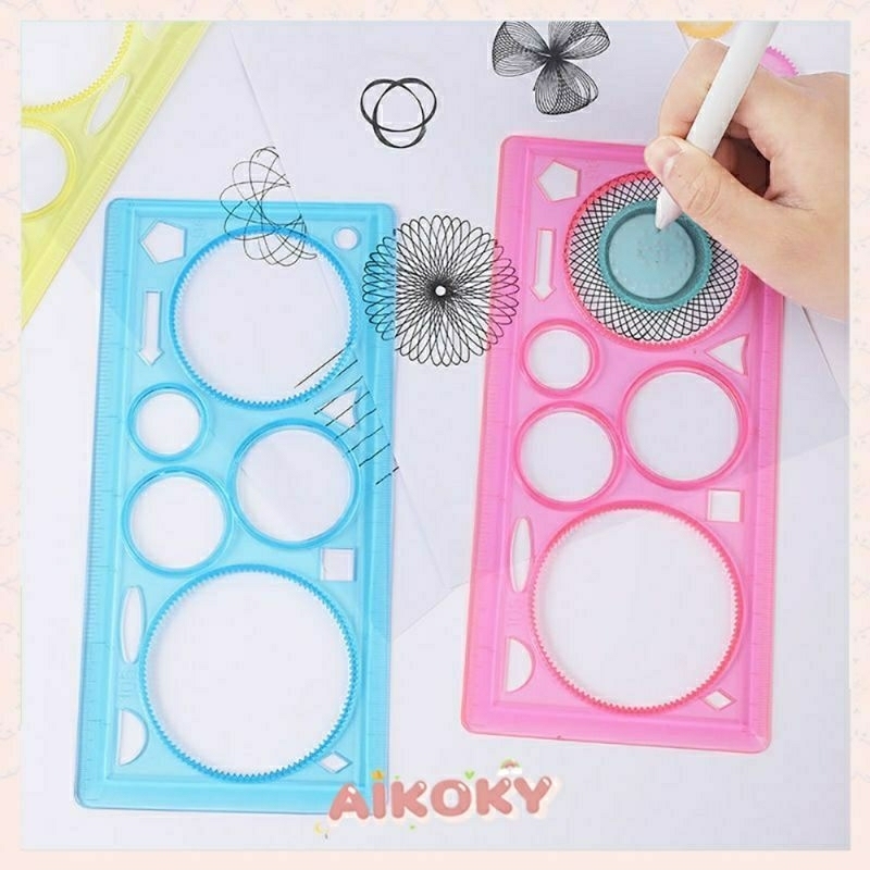 Jual Penggaris Rotari Gambar Ajaib Rotary Geometry Spinograph 20.5*10Cm ...