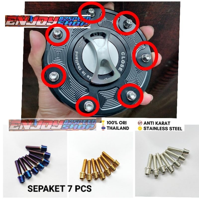 Jual sepaket Baut pb probolt kerucut tutup tangki ninja R RR Ss ( harga 7 pcs ) | Shopee Indonesia