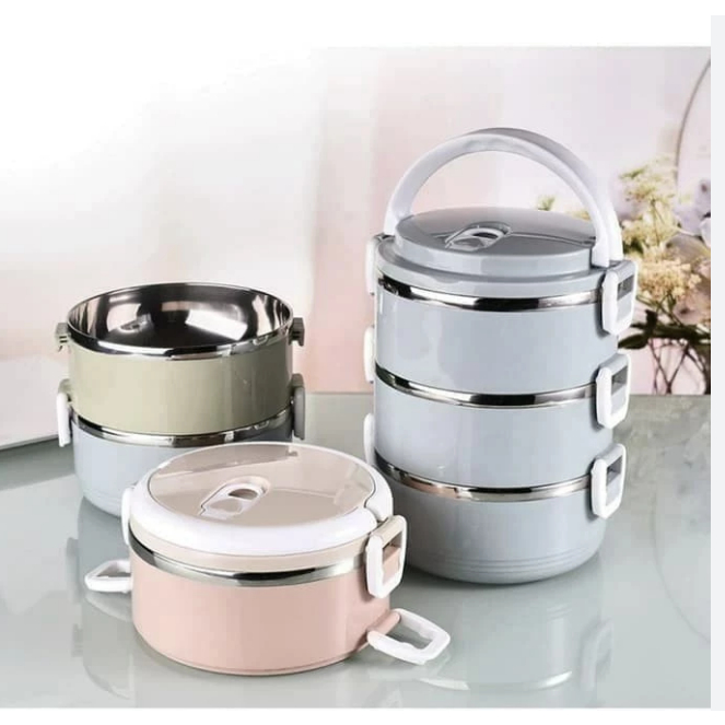 Jual RANTANG STAINLESS 3 SUSUN RANTANG BULAT WARNA WARNI RANTANG BEKAL ...