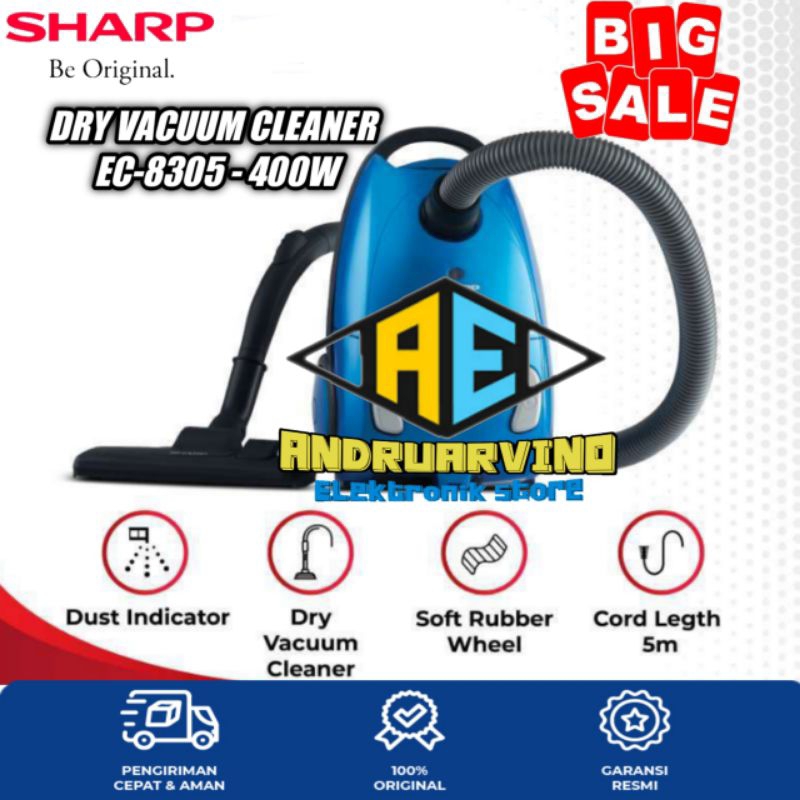 Jual SHARP EC-8305 DRY VACUUM CLEANER 400 WATT | Shopee Indonesia