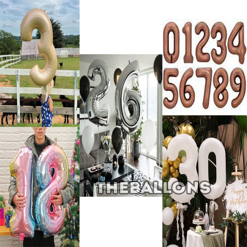 Jual Balon Foil Angka 80cm Jumbo White | Caramel | Coffee | Rainbow ...