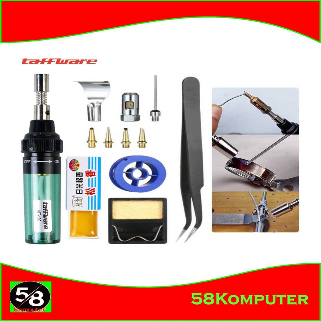 Jual Taffware Solder Gas Butane Portable Iron Pen Solder Pena Gas 1300 ...