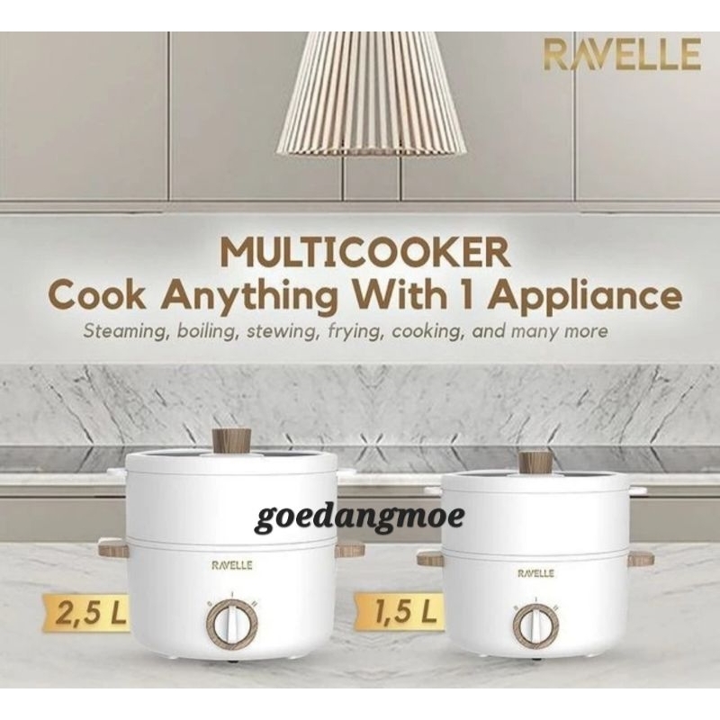 Jual RAVELLE Panci listrik multicooker Panci portable multifungsi 1.5lt ...
