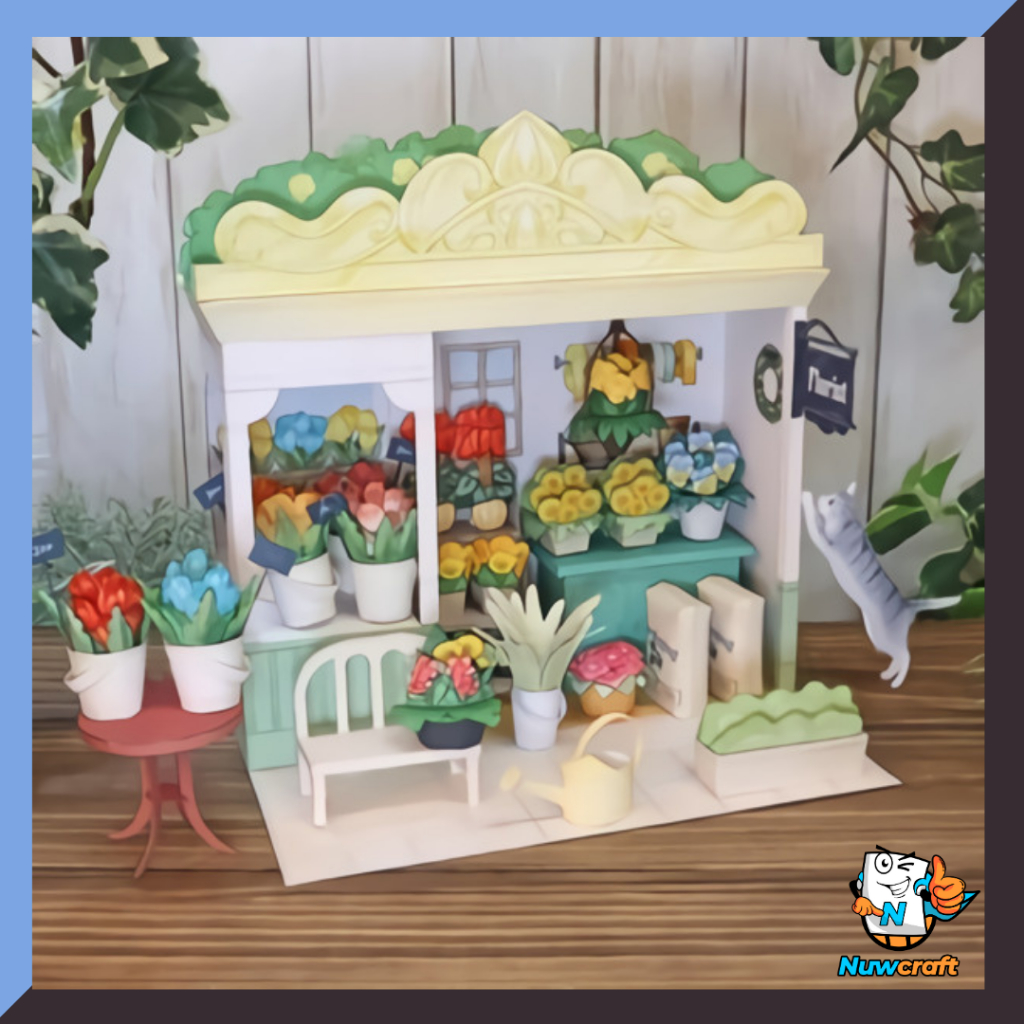 Jual Nuwcraft Papercraft DIY Miniatur Toko Bunga Miniature | Shopee ...