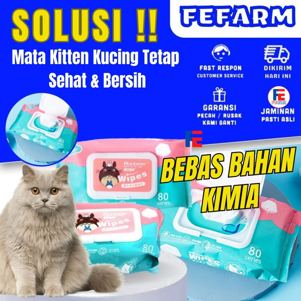 Jual Pet Wipes Tisu Basah Kucing Grooming Hewan Tissue Untuk Mata ...