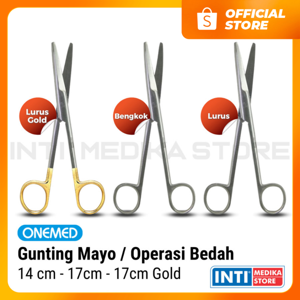 Jual ONEMED - Gunting Mayo Lurus / Bengkok | Gunting Operasi Bedah One ...
