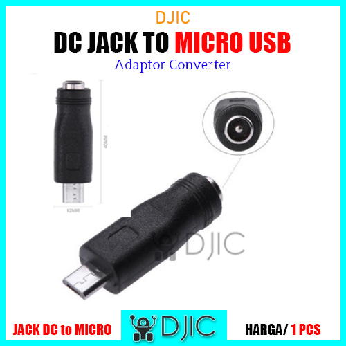 Jual Jack DC Female to Micro USB 5.5x2.1mm Adapter Converter DC Jack ...
