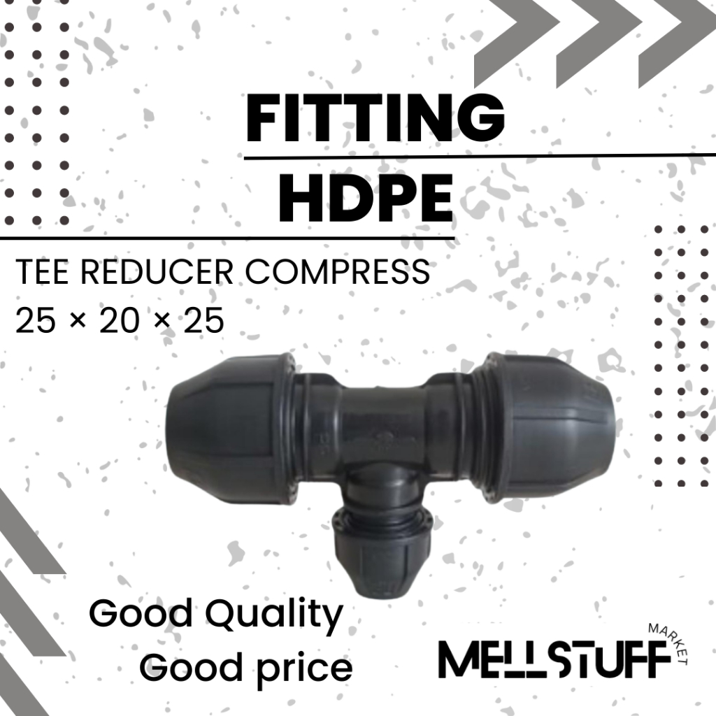 Jual Fitting HDPE Tee Reducer Compress Ukuran 25 × 20 × 25 MM (3/4" × 1 ...