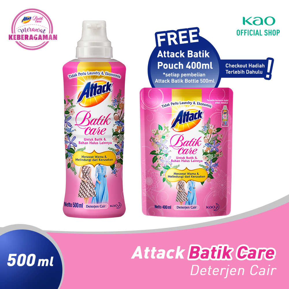 Jual Attack Deterjen Cair Batik Care Bottle 500ml - Sabun Cuci Baju ...