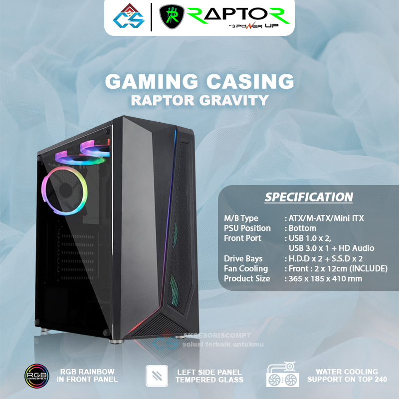 Jual Casing Gaming PowerUp RAPTOR GRAVITY - Casing Gaming | Shopee ...