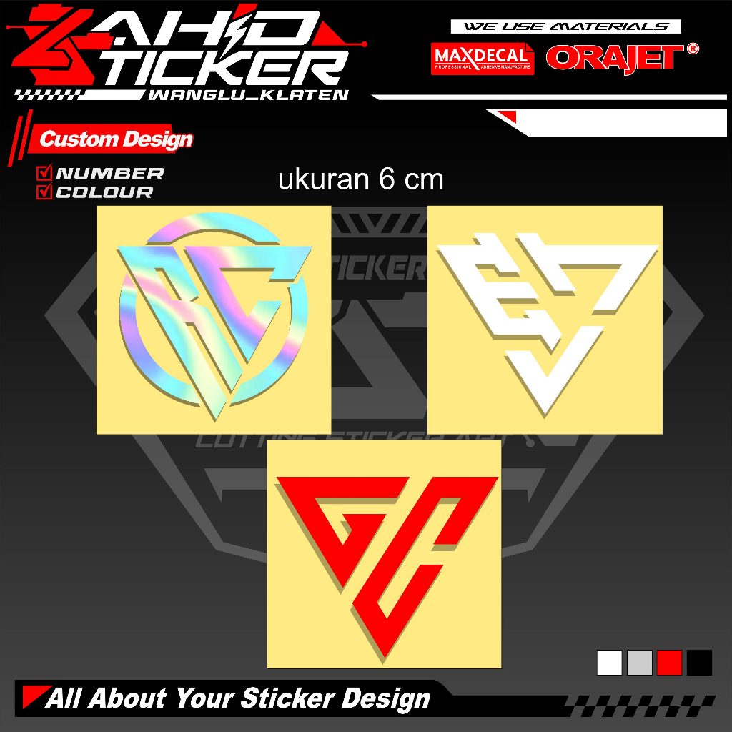 Jual Sticker logo huruf inisial BISA CUSTOM STIKER LOGO INISIAL KAMU ...