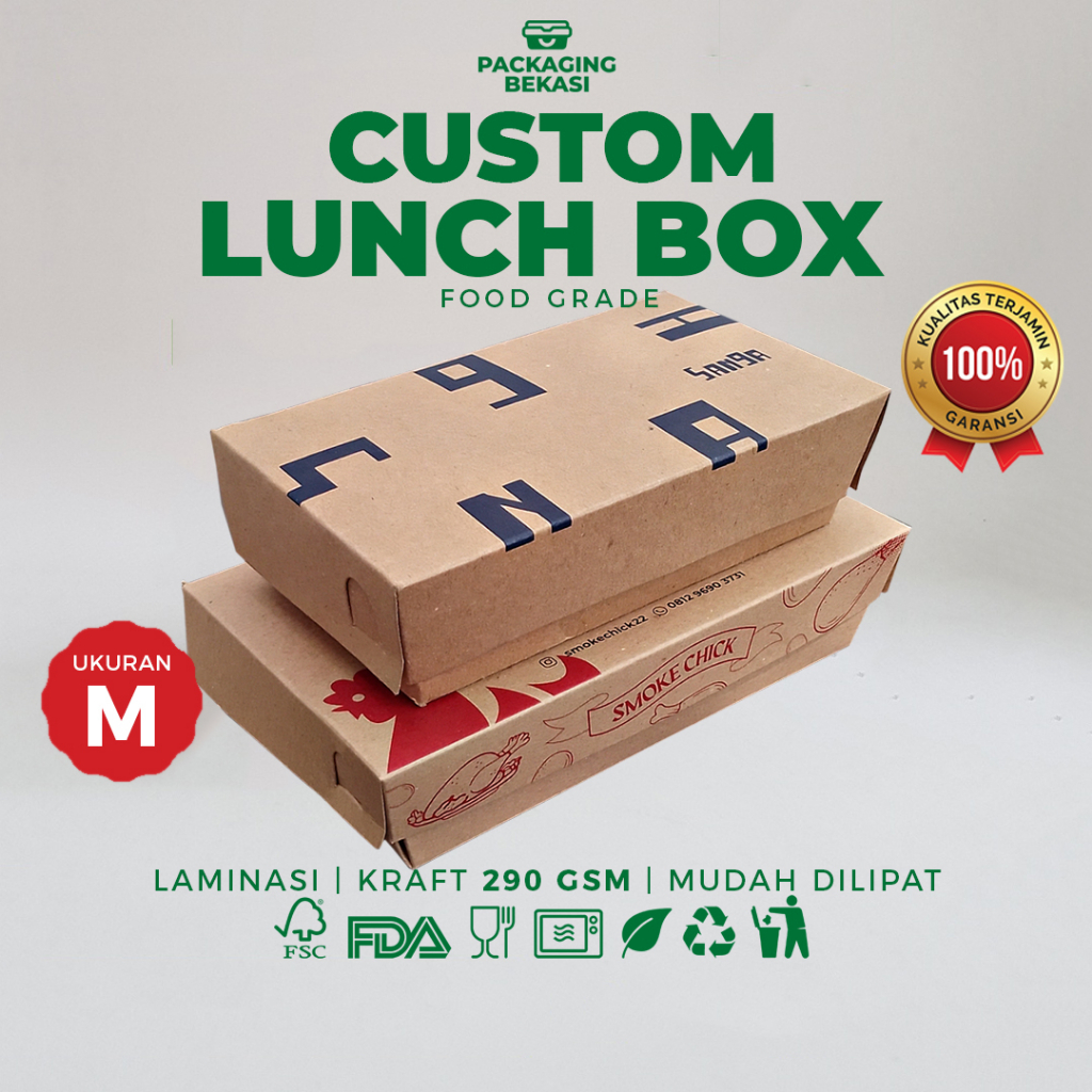 Jual Custom Lunch Box Size M 290gr Cetak 1 Warna Minimal Order 1.000pcs ...