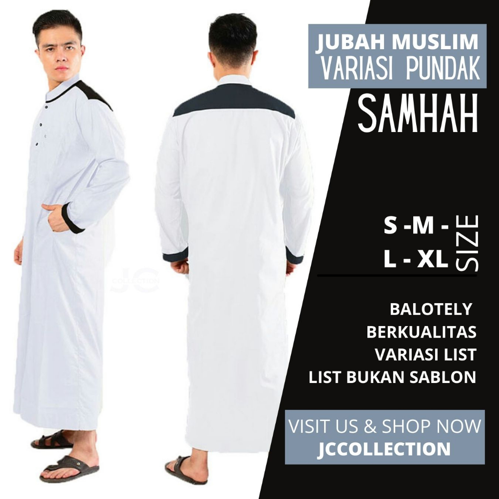 Jual Jubah Pria Muslim Samhah Variasi Pundak - JCCollections | Shopee ...