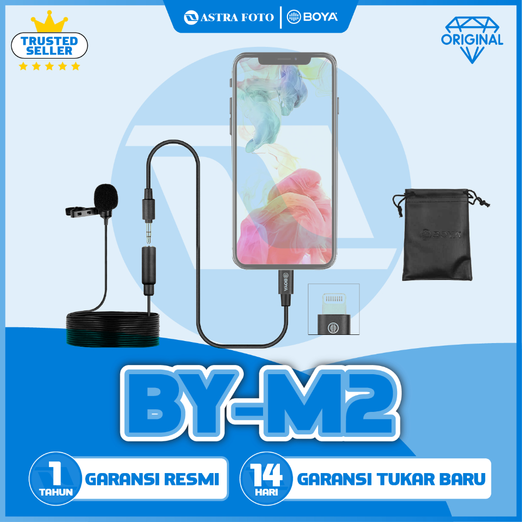Jual BOYA BY-M2 Lavalier Clip On Mic Microphone for iPhone iOS Devices | Shopee Indonesia