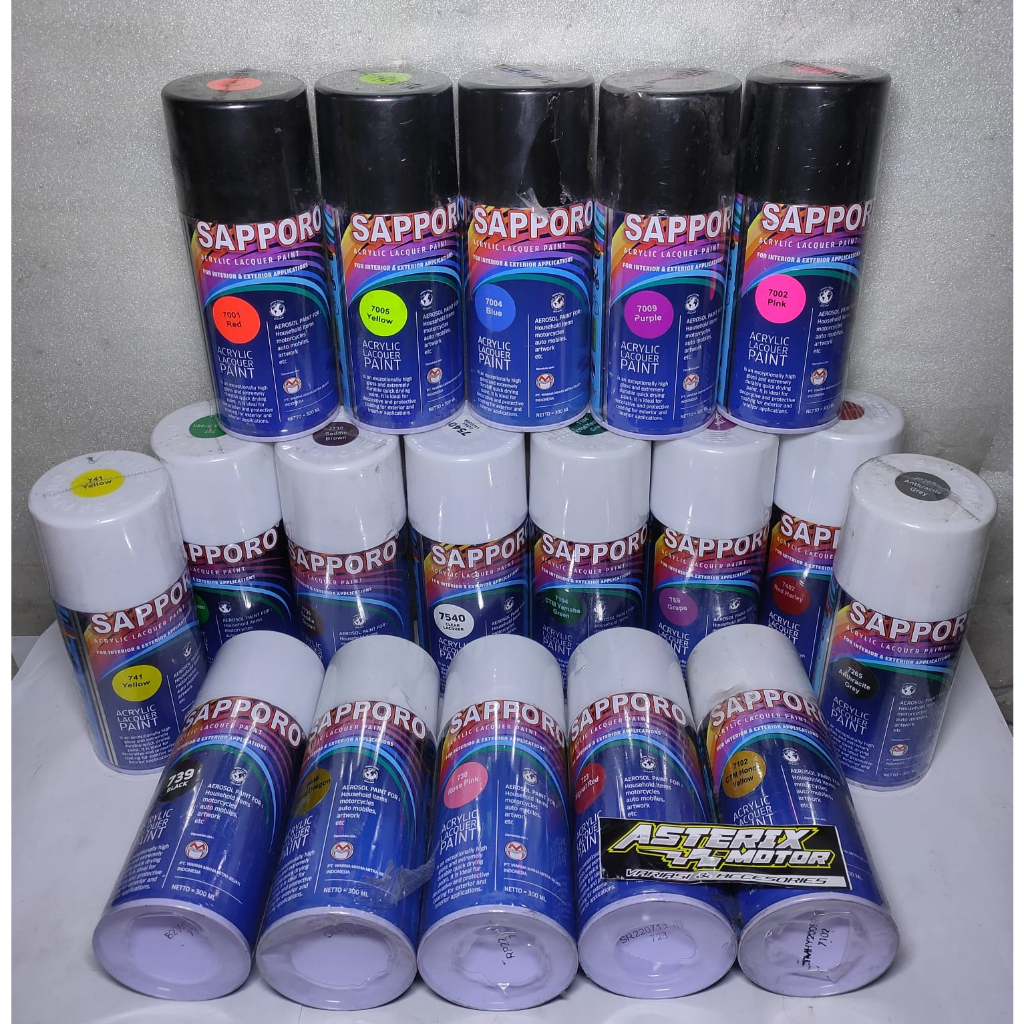 Jual SAPPORO Spray Pilok Pilox Cat semprot Metallic Colours 300ml All ...