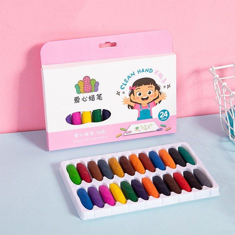 Jual Magical Crayon 12 pcs 24 pcs Crayons Bayi Anak Peanut Krayon ...