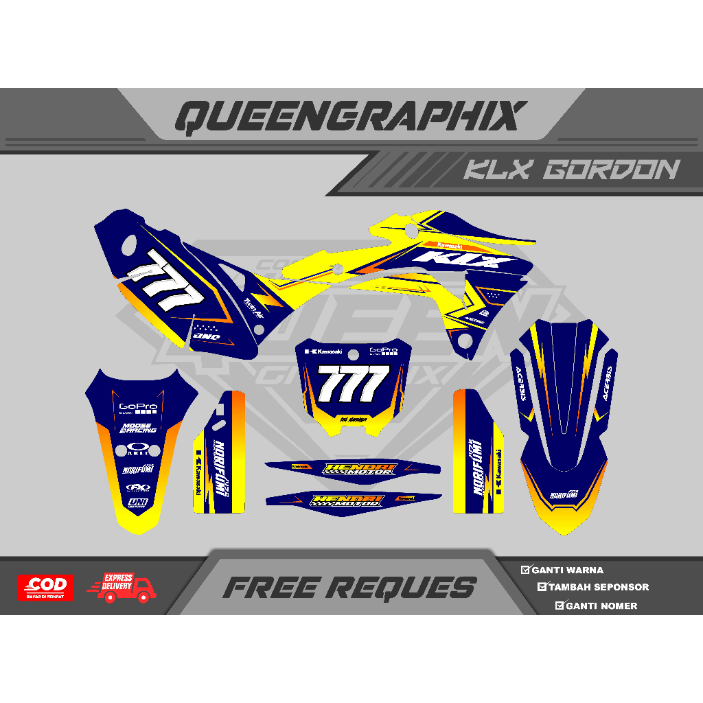Jual DECAL GORDON DECAL KLX GORDON FULL BODY/SUPERMOTO BISA REQUEST ...