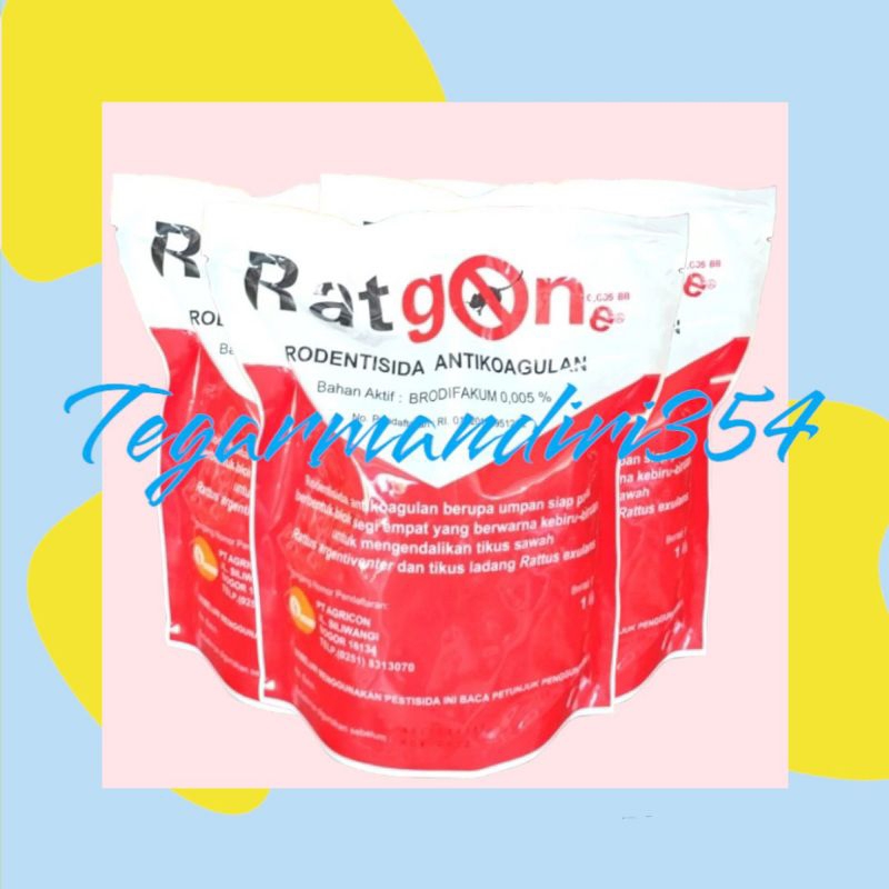 Jual RACUN TIKUS RATGONE 1KG Rodentisida Ratgon 1kg umpan tikus siap ...