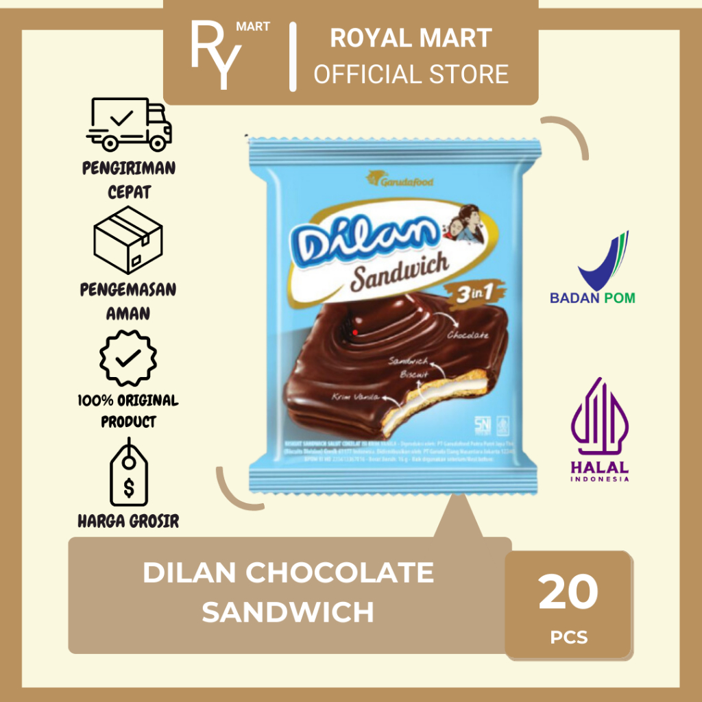 Jual Dilan Chocolate Sandwich 20's | Shopee Indonesia