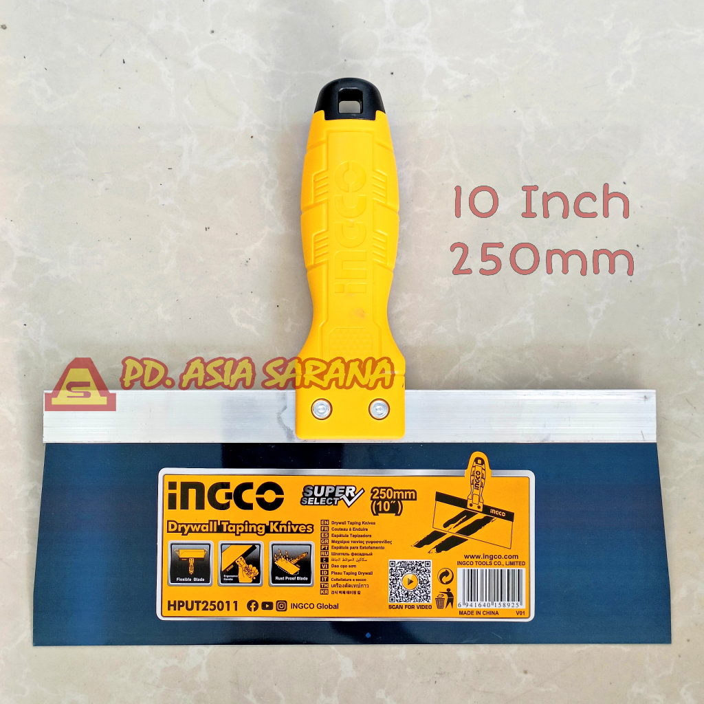 Jual Kape Skrap 10" Inch Lebar INGCO HPUT25011 Putty Trowel Scrapper ...