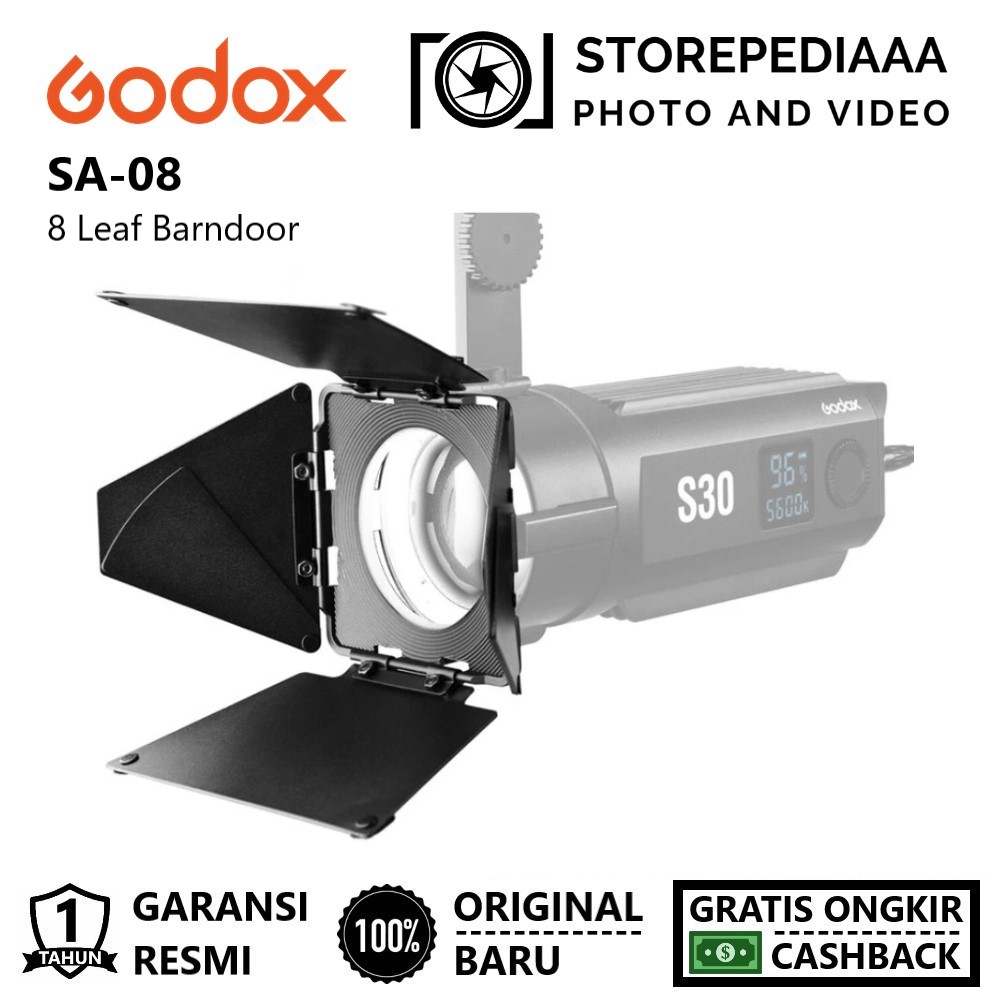 Jual Godox SA-08 8-Leaf Barndoor for S30 S60 S60Bi Focusing LED Light | Shopee Indonesia