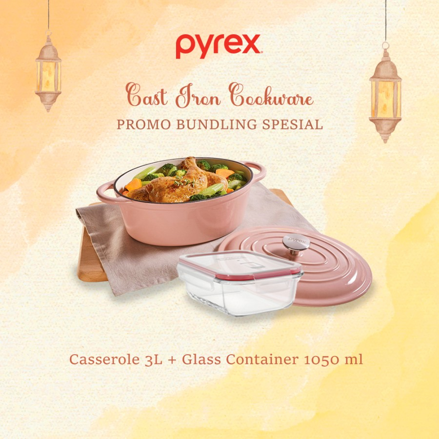 Jual Pyrex Oval Cast Iron Casserole / Panci Kaserol | Shopee Indonesia