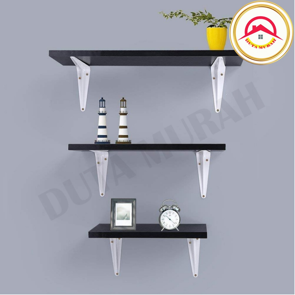 Jual Siku Penyangga Rak Dinding Besi L Hitam & Putih Shelf Bracket ...