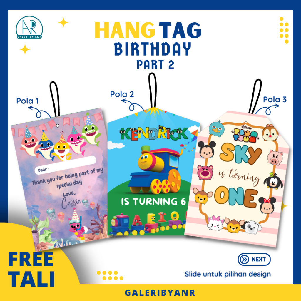 Jual D01P2 Hangtag Custom birthday ulang tahun | Hang tag tasyukuran ...