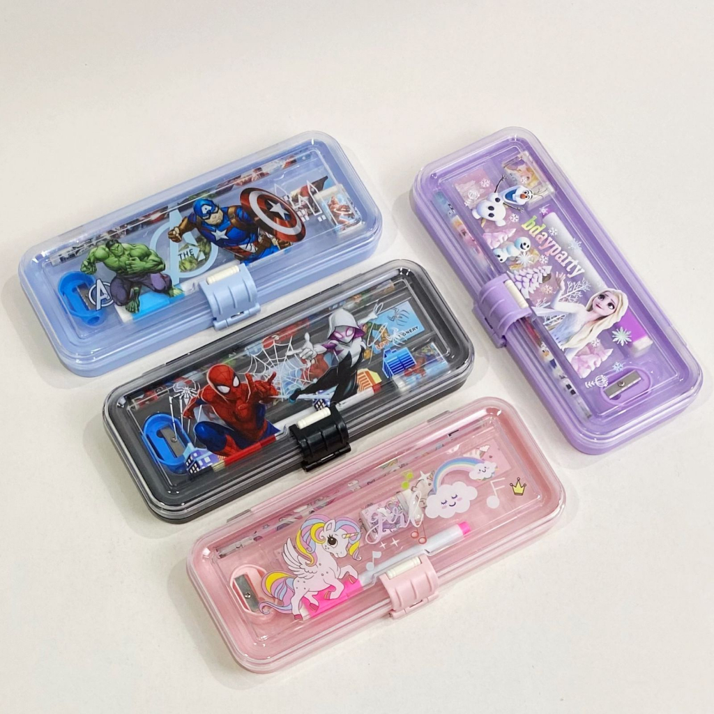 Jual HD Kotak Pensil Plastik Set+WB 1 susun 9X21/Tempat Pensil/Tempat ...