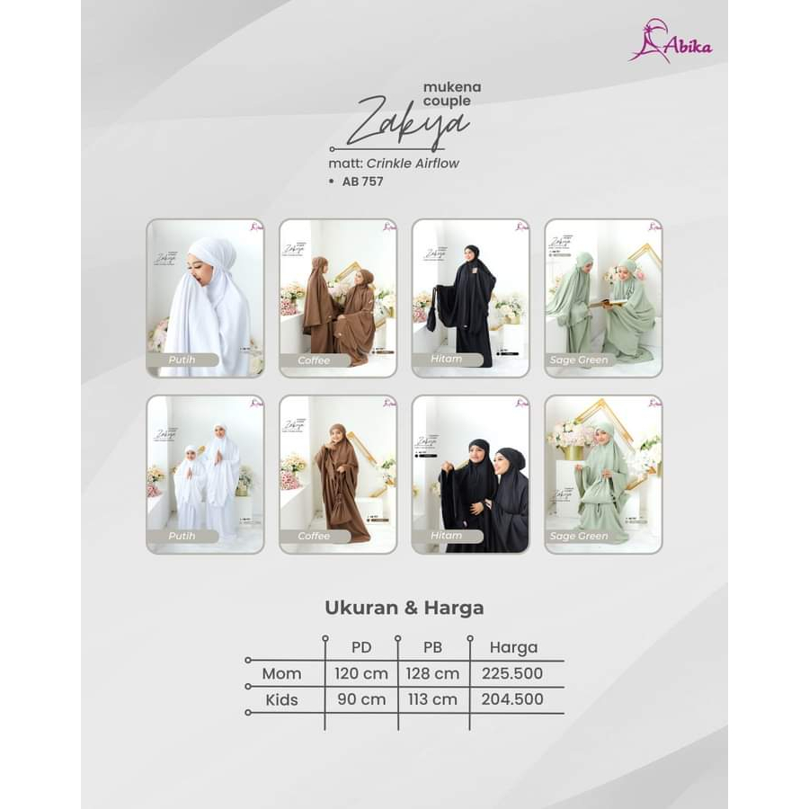 Jual MUKENA ABIKA//ZAKYA COUPLE | Shopee Indonesia